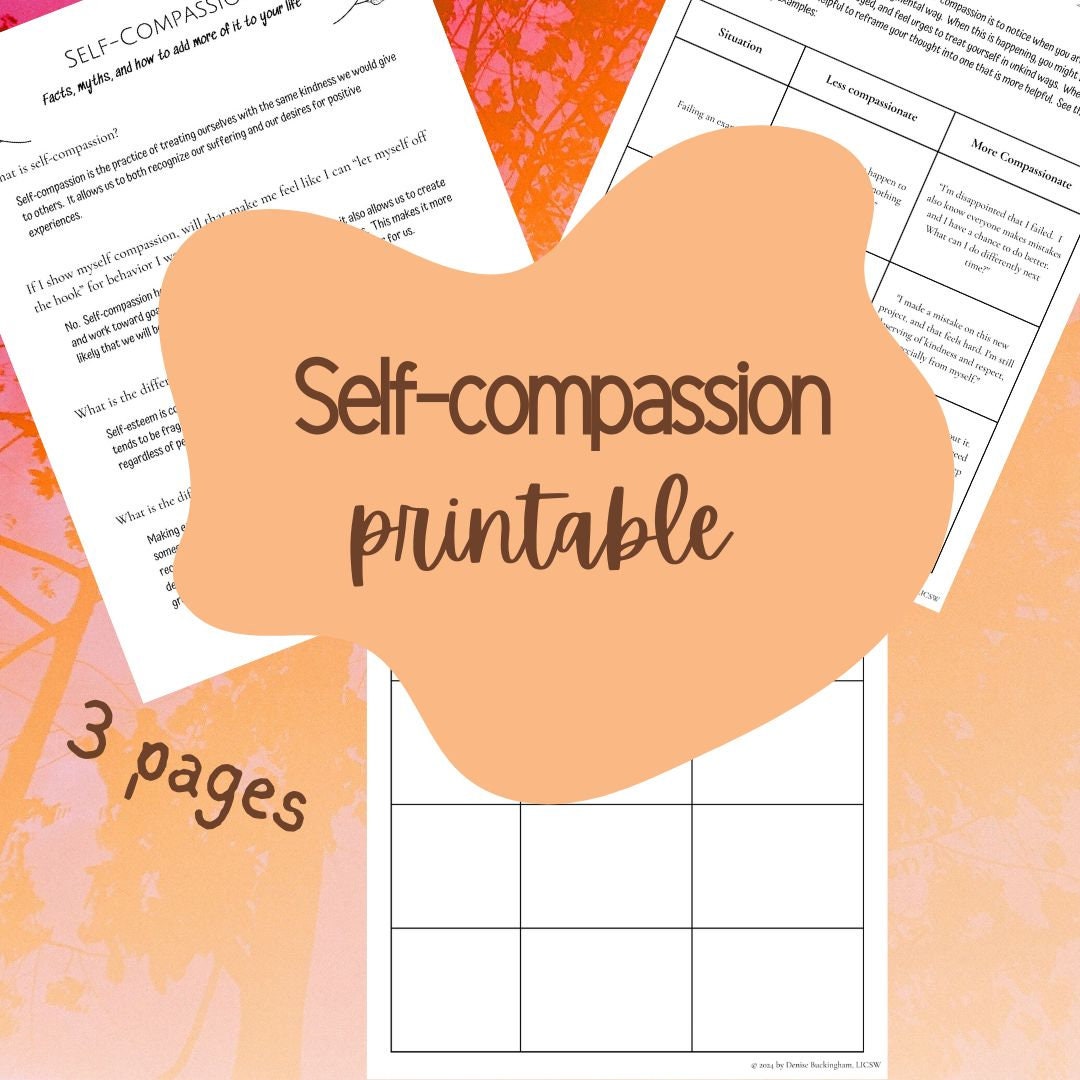 Self-compassion Packet Instant Download - Etsy