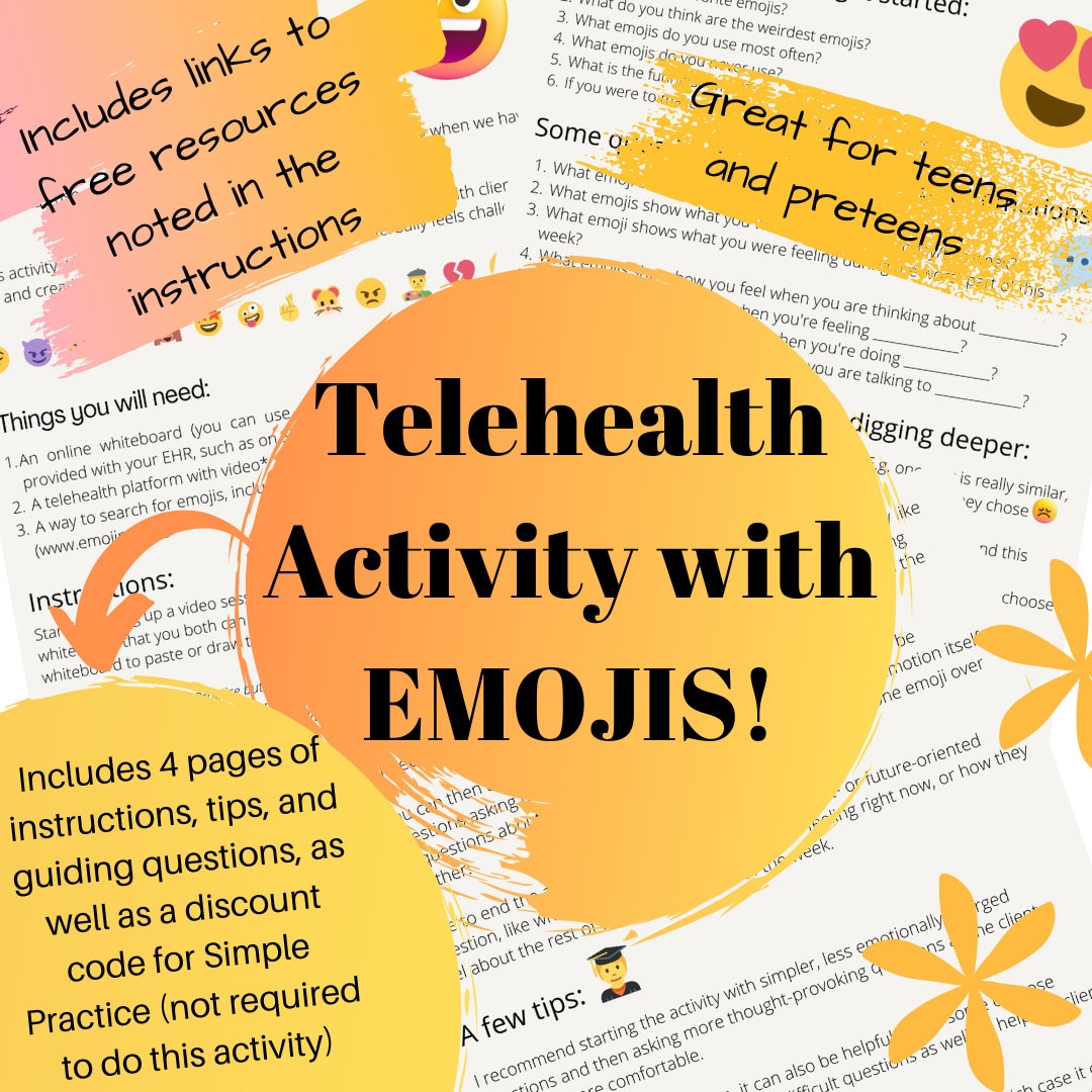 Talking About Feelings Using Emojis (telehealth Therapy Activity ...