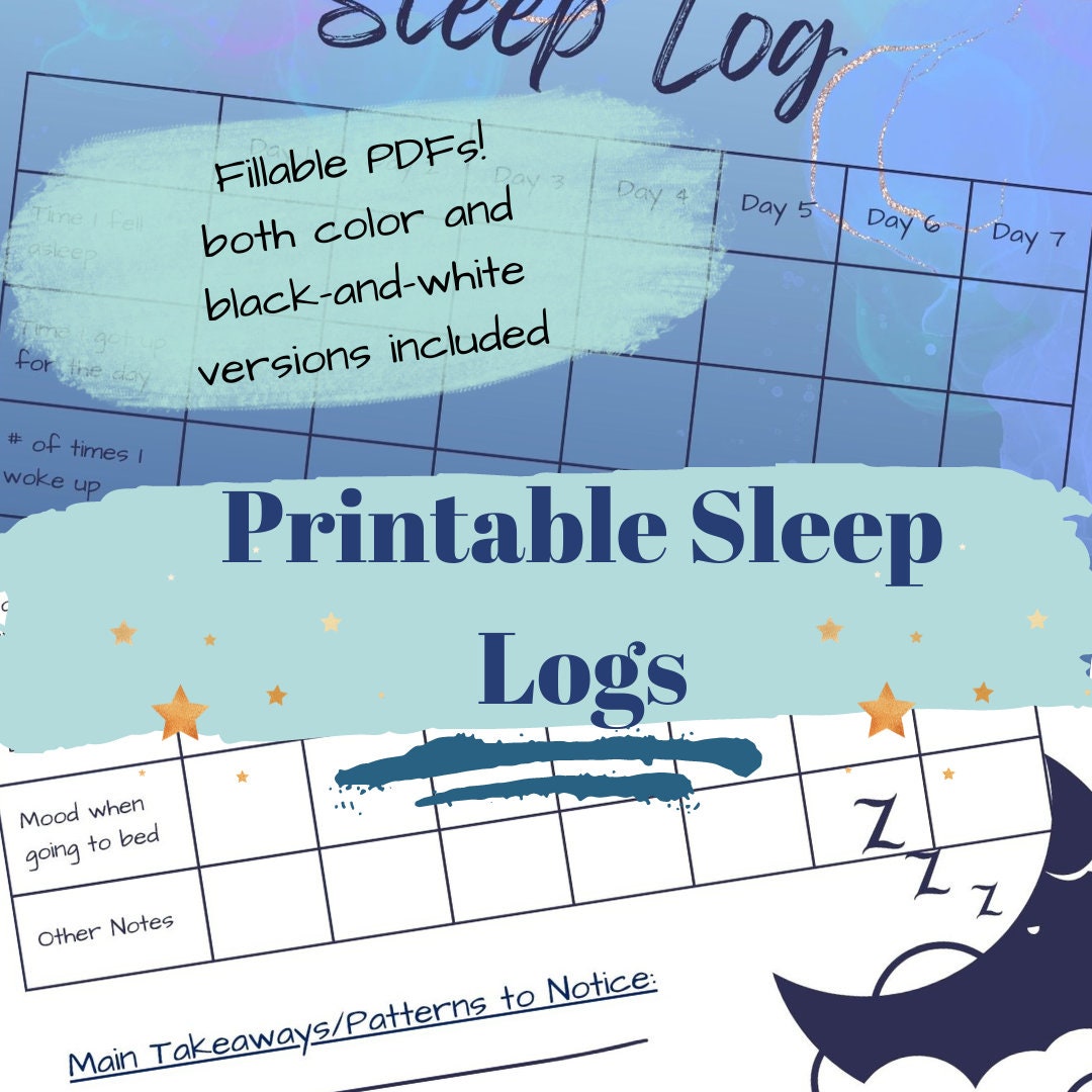 Sleep Log PRINTABLE and FILLABLE - Etsy