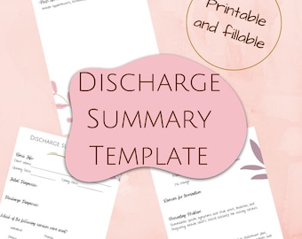 Discharge Summary Note Template for Therapists - Etsy