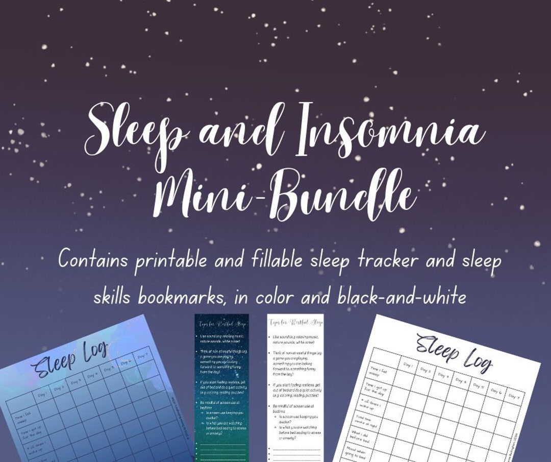 Sleep and Insomnia Mini-bundle Therapy Activity (printable and Fillable ...