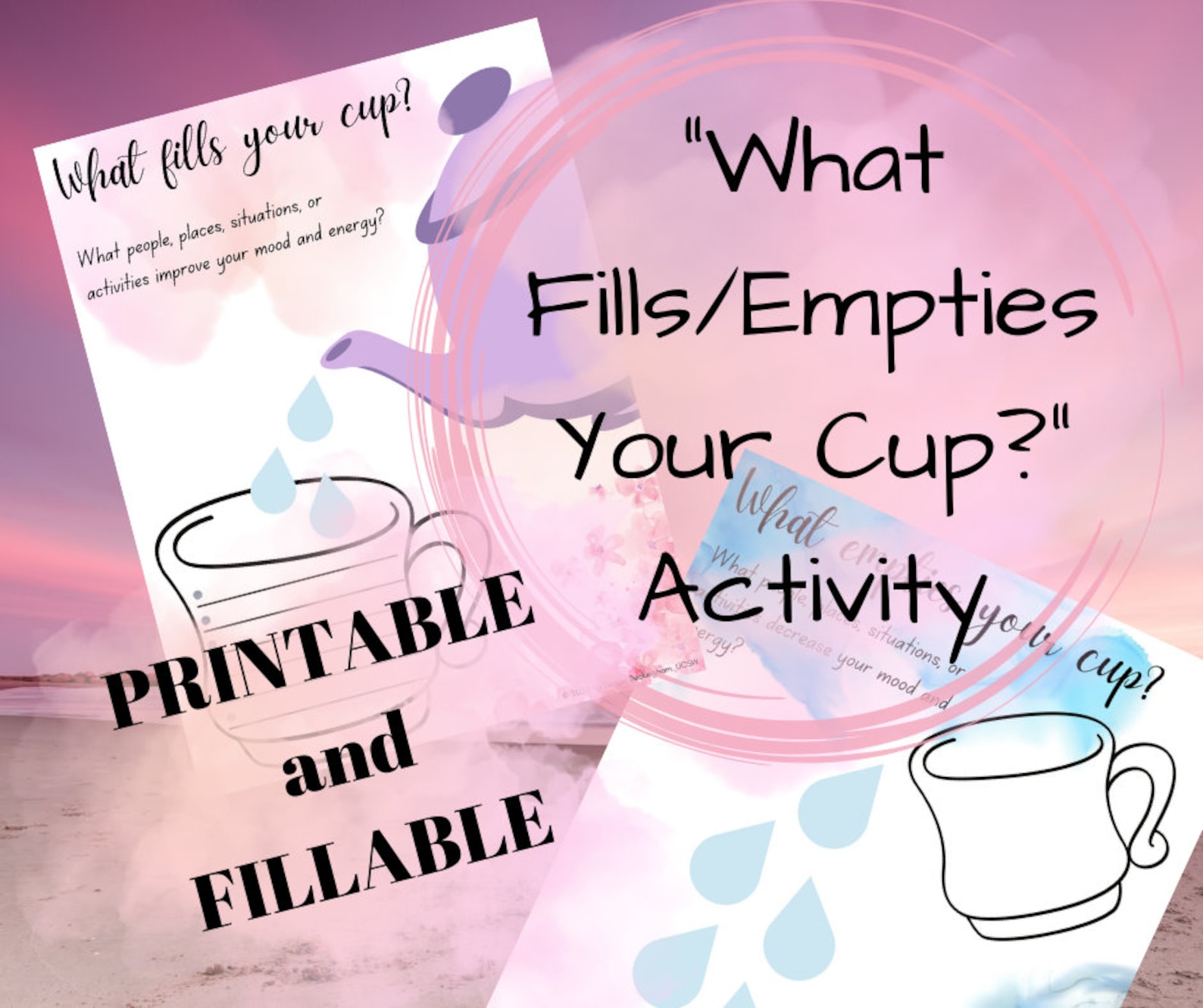 What Fills Your Cup? Self-care and Coping Skills (therapy Activity ...