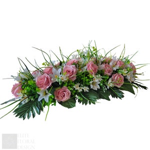 Funeral Flowers Casket Coffin Spray Tribute Wreath Artificial Silk ...