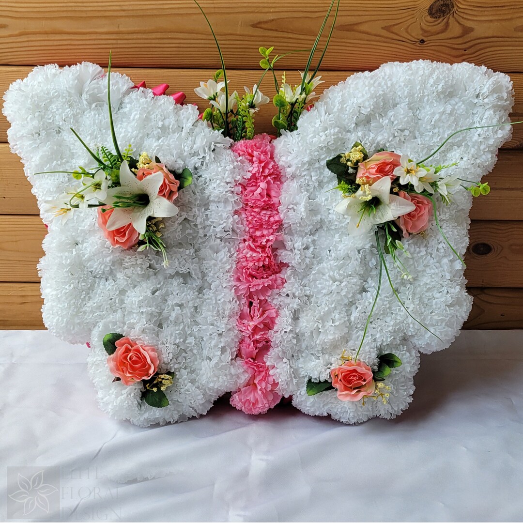 Butterfly Funeral Flowers Artificial Tribute Wreath Silk Grave Memorial ...