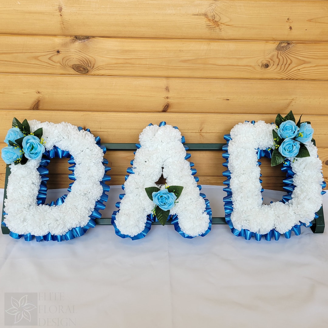 DAD Funeral Flowers Artificial Tribute Wreath Silk Grave Memorial ...