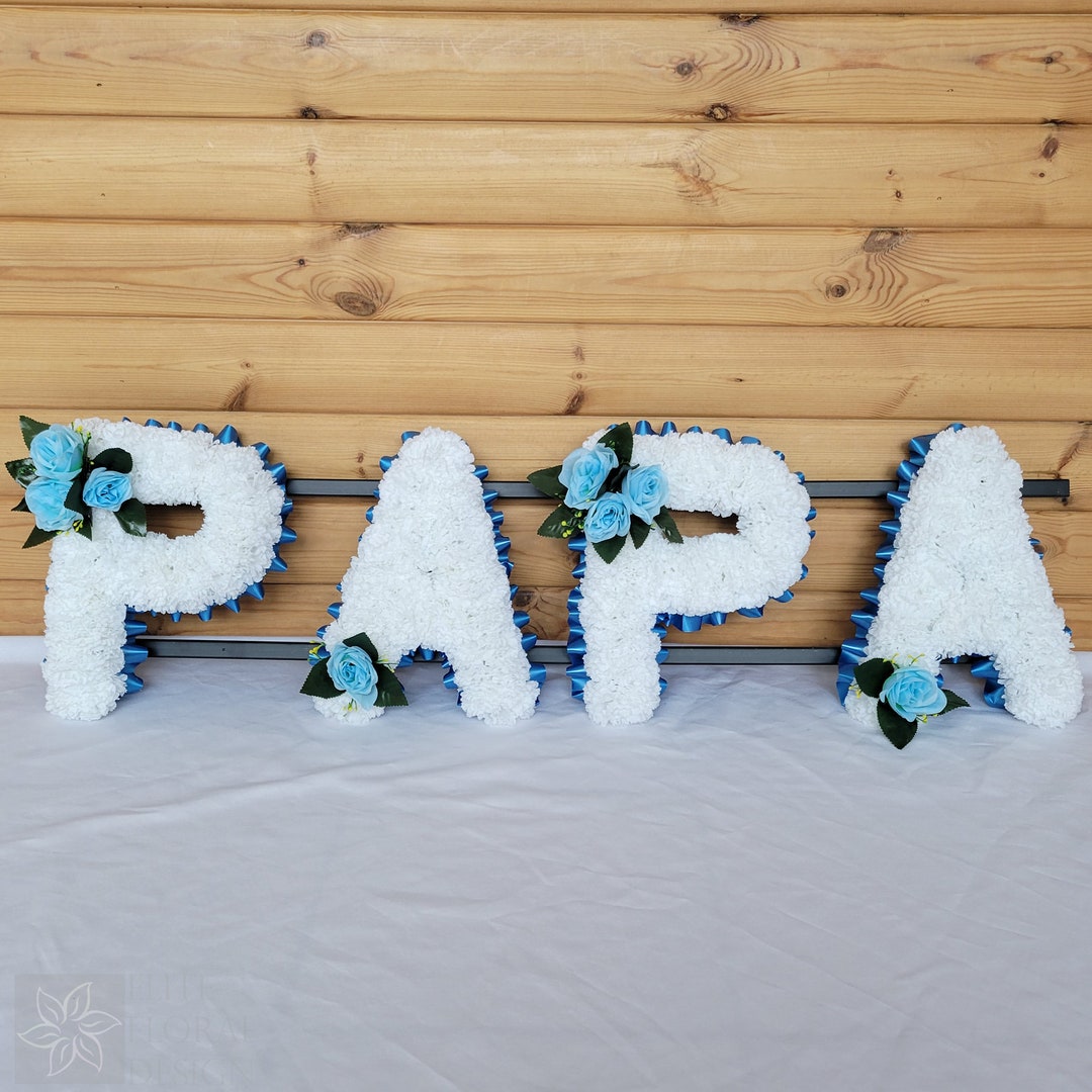 PAPA Funeral Flowers Artificial Tribute Wreath Silk Memorial Any 4 ...