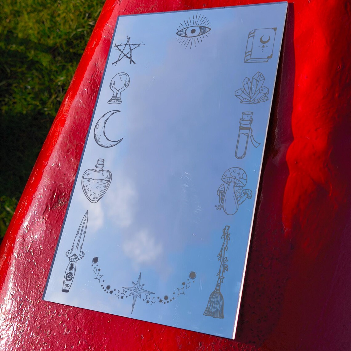 Laser Engraved Witch Mirror – Acrylic Occult Altar Decor - Etsy