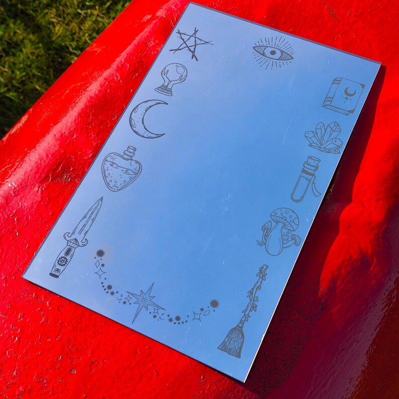 Laser Engraved Witch Mirror – Acrylic Occult Altar Decor - Etsy