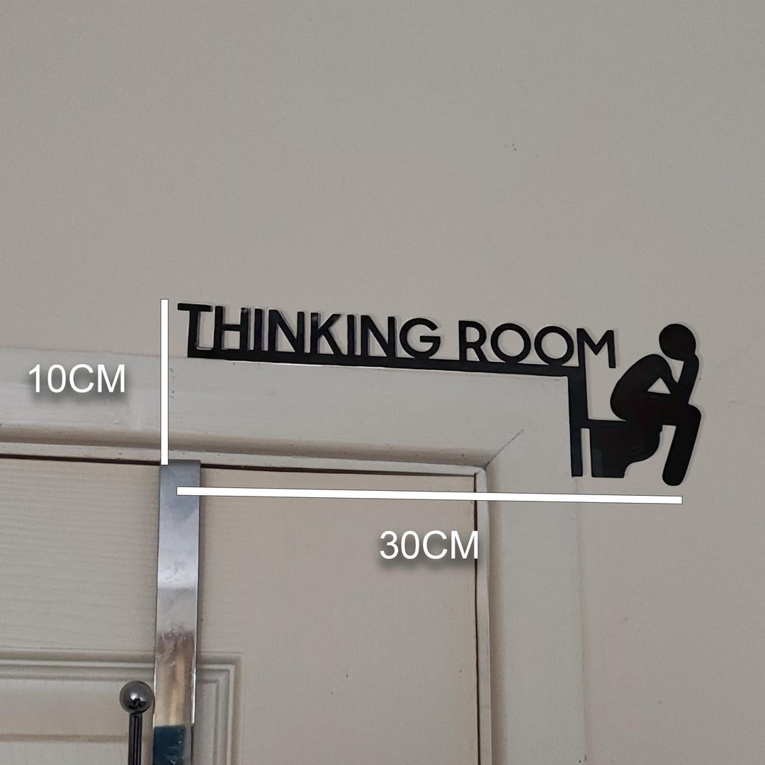 THINKING ROOM Door Topper Sign Metal, Free-standing, Wall Décor, Shelf ...