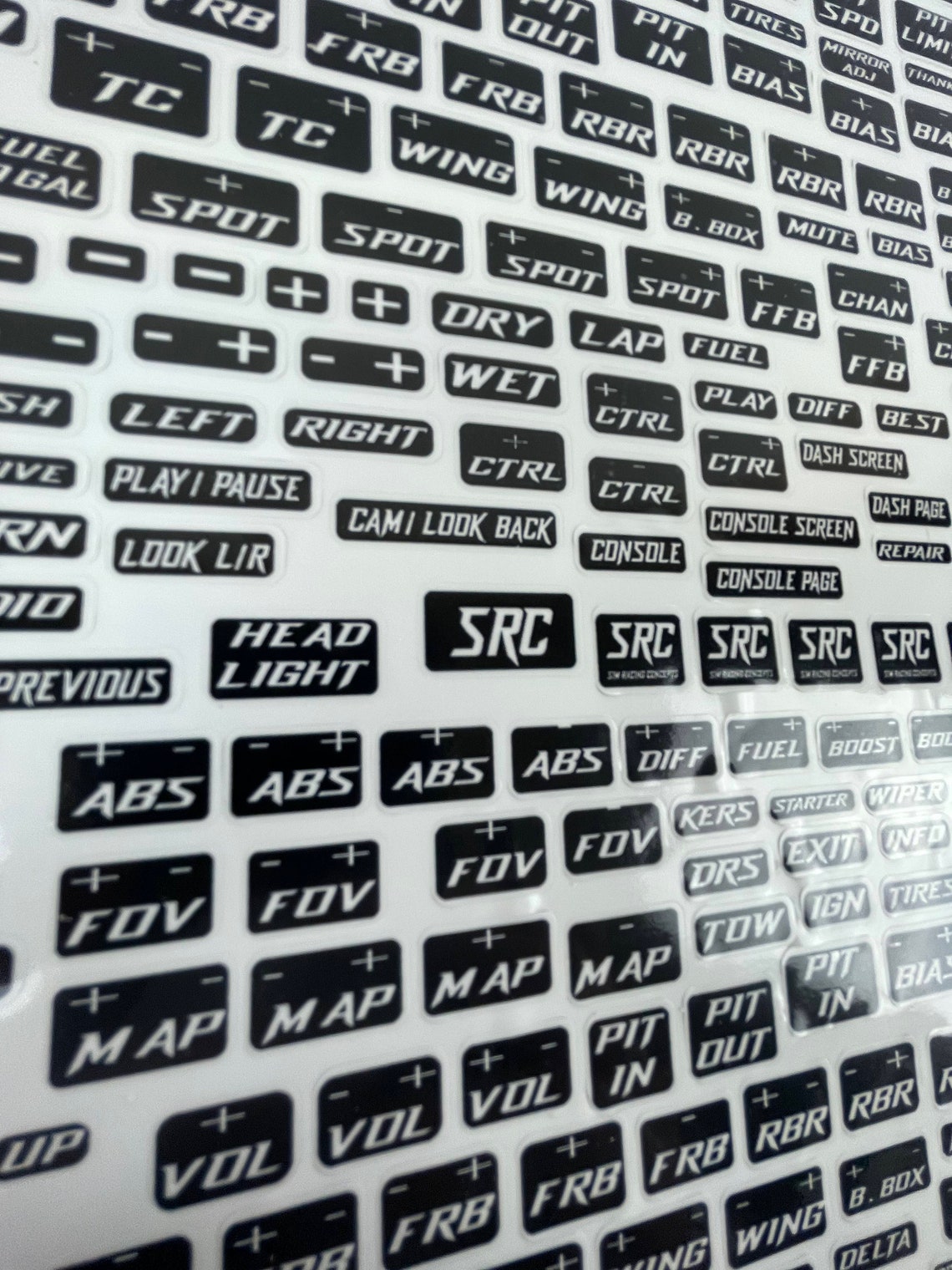 SRC Sim Racing Button Box Sticker Sheet - Etsy