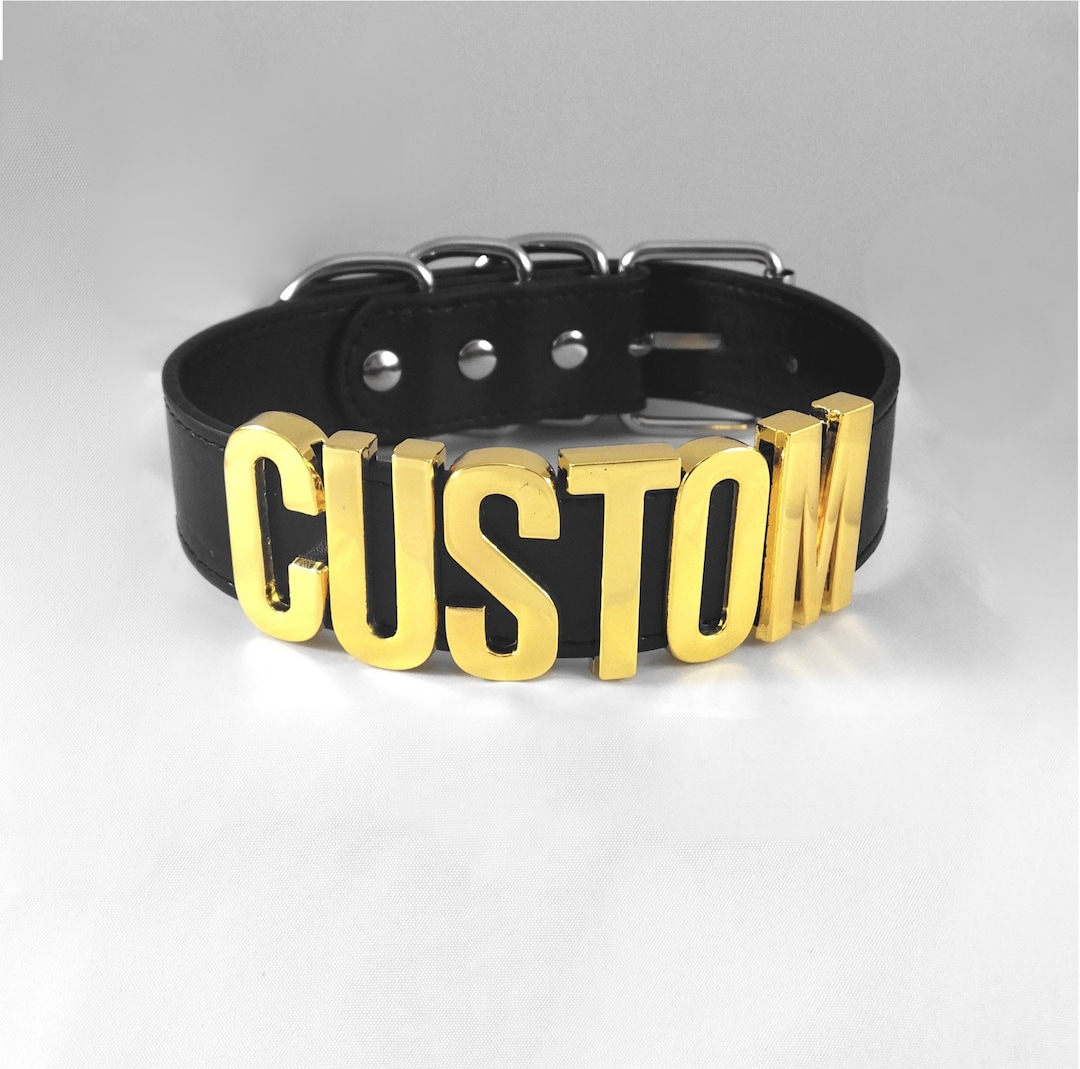 Romantic Gift Customized Choker Collar Necklace PU Leather Custom ...