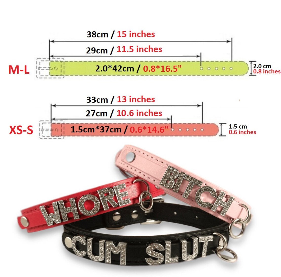 Thick O Ring Collar With Huge Letters in Pink Red White - Etsy