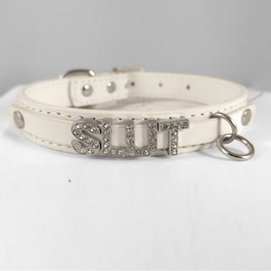 DDLG Collar for Woman Submissive Leather Collar, Women Sub Personalized ...