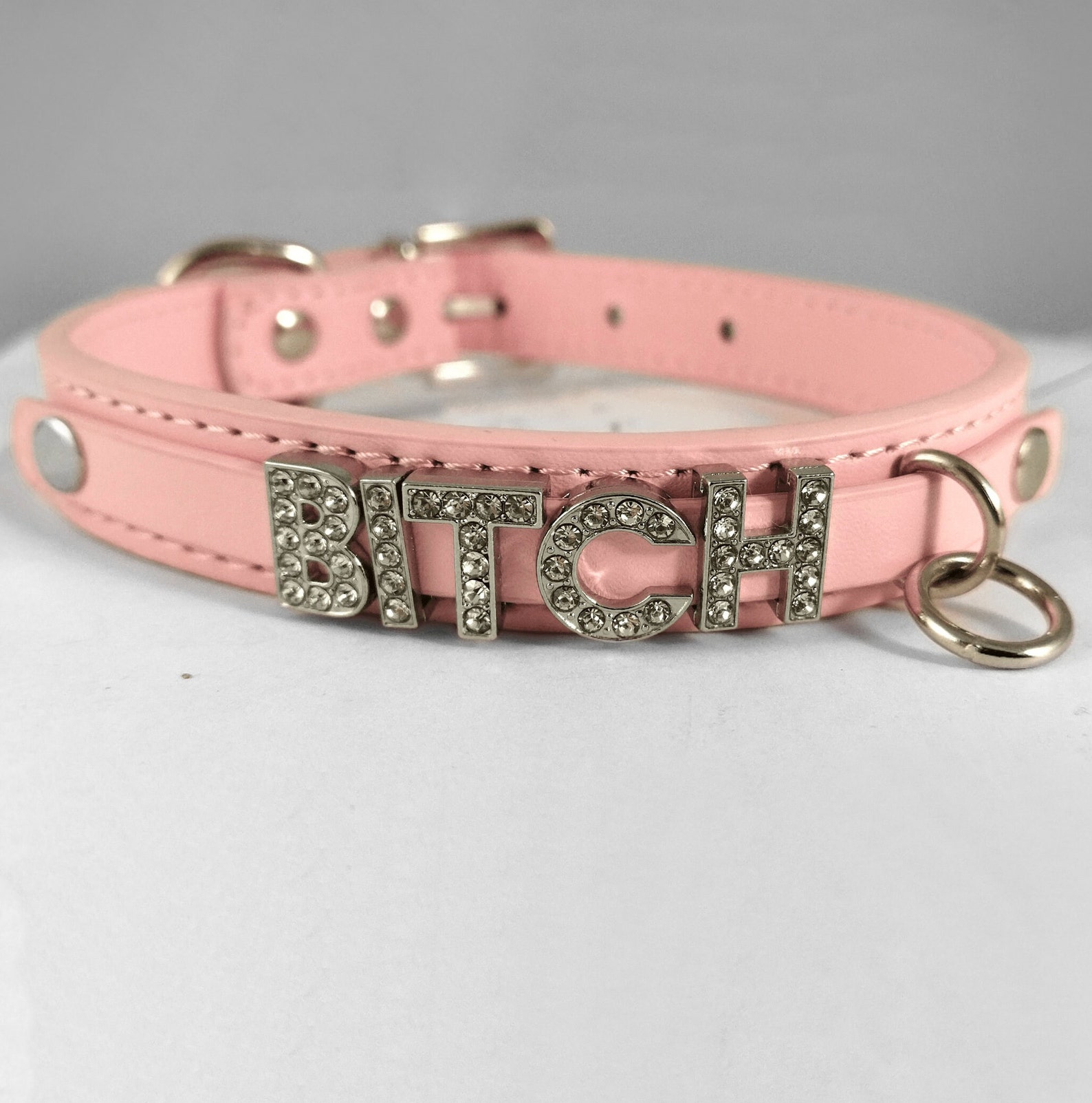 Thick O Ring Collar With Huge Letters in Pink, Red, White, Blue or ...