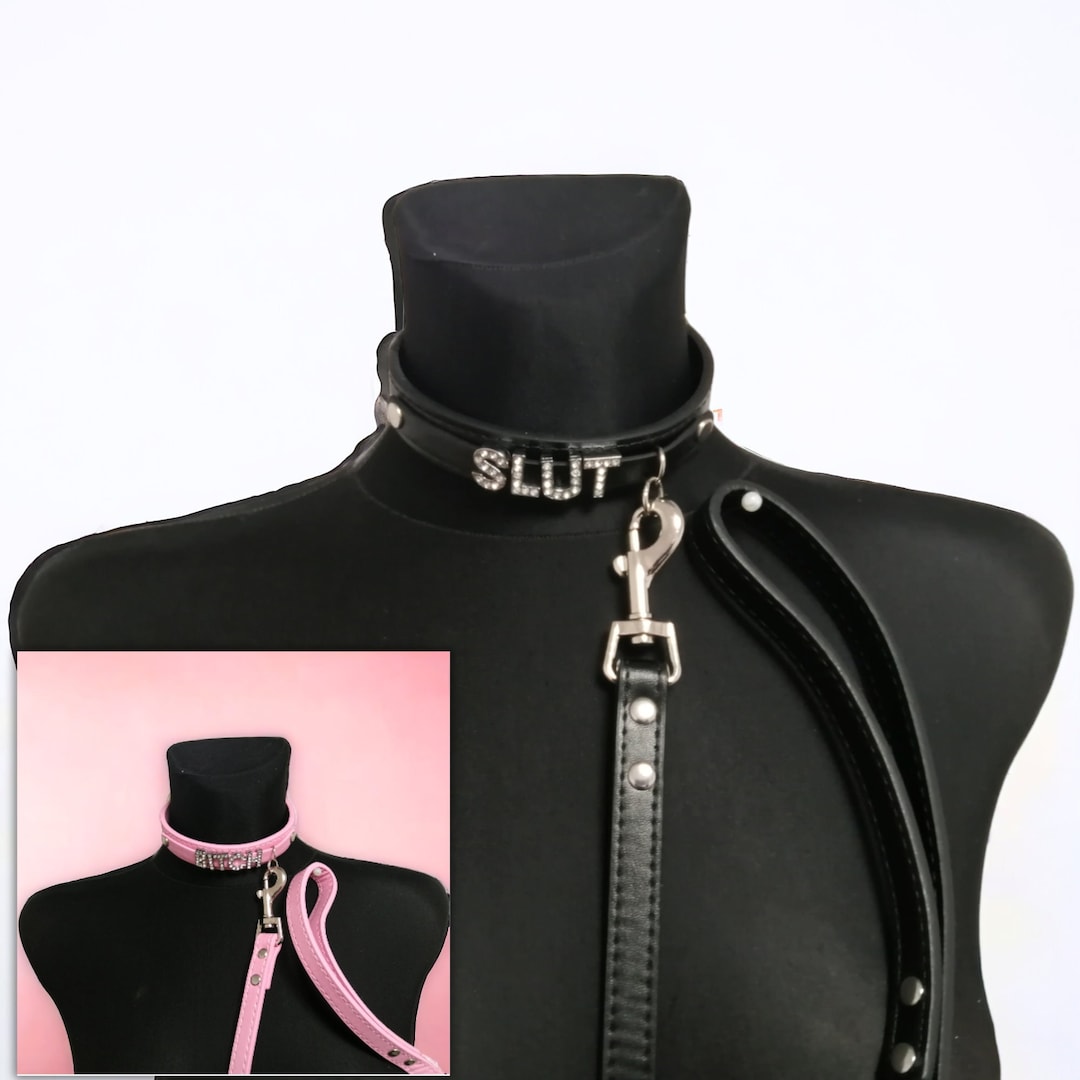 Collar and Leash Set, Custom Women Choker Collar, Name Choker Petplay ...