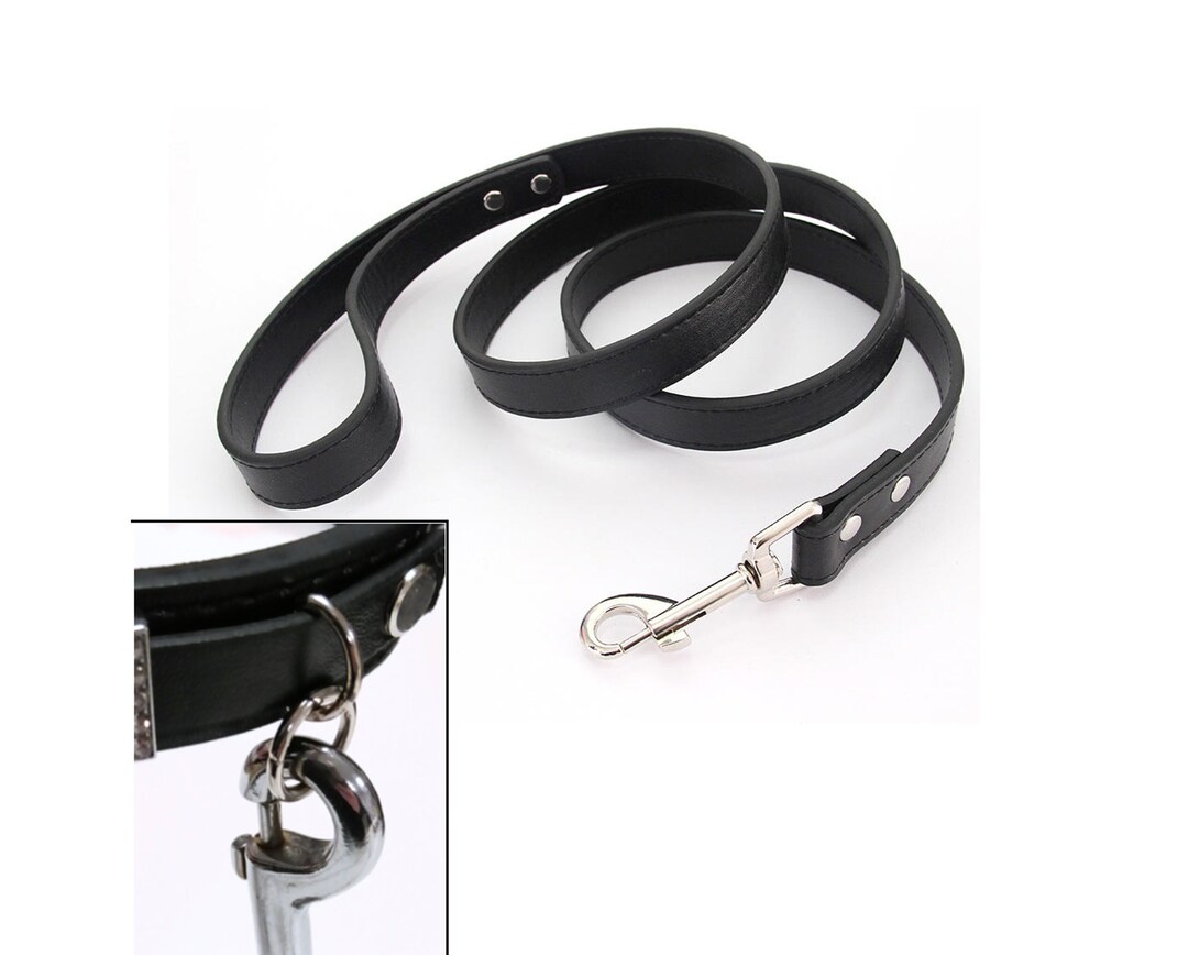 Handmade Heavy Duty Collar Leash, Leather Sub Leash, Chokers Chain ...