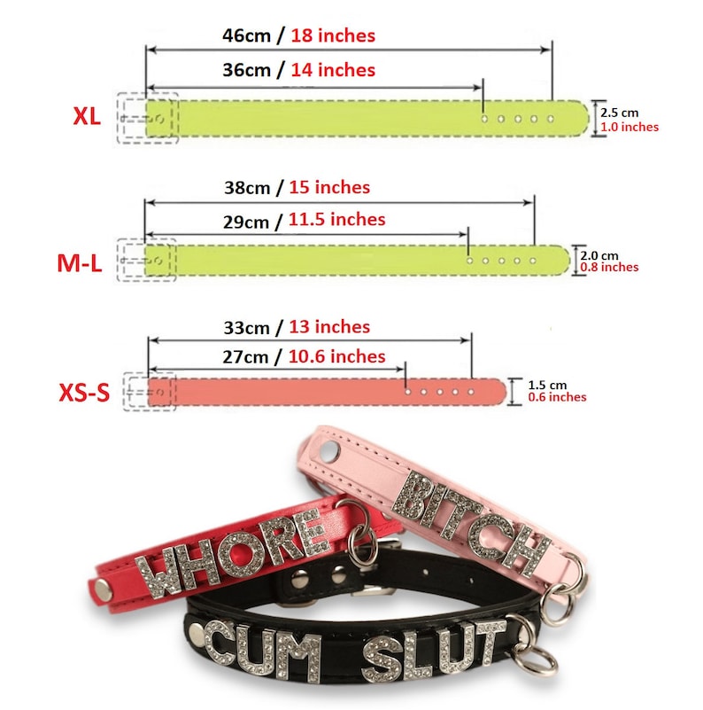 Custom, SLUT, DADDY or PUDDIN Thick Collar With Huge Silver Letters ...