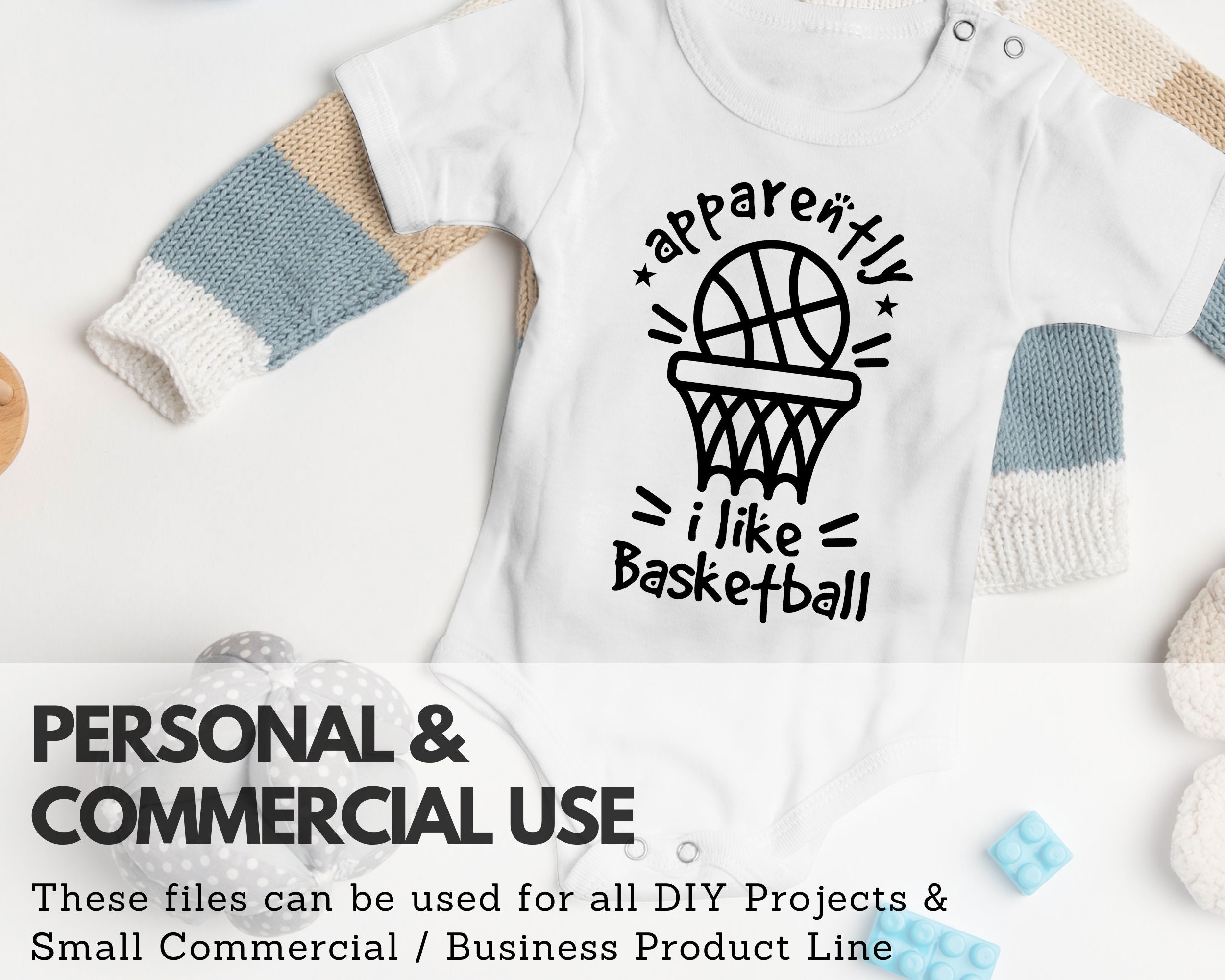 Apparently I Like Basketball | Baby Basketball SVG | Funny Baby Sport ...