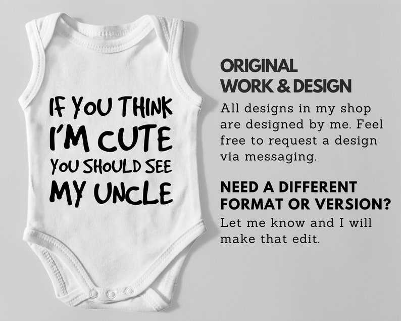 If You Think I'm Cute You Should See My Uncle | Baby Uncle Onesie ...