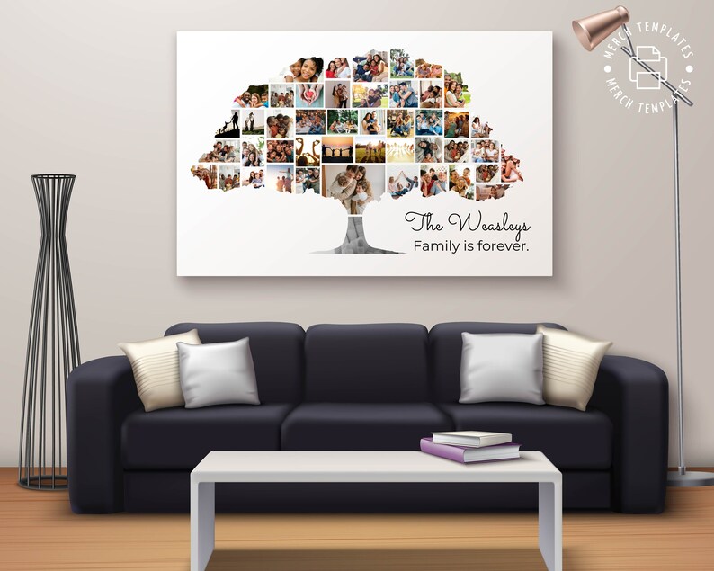 Family Tree Wall Art Family Tree Collage Template Family Tree Custom ...
