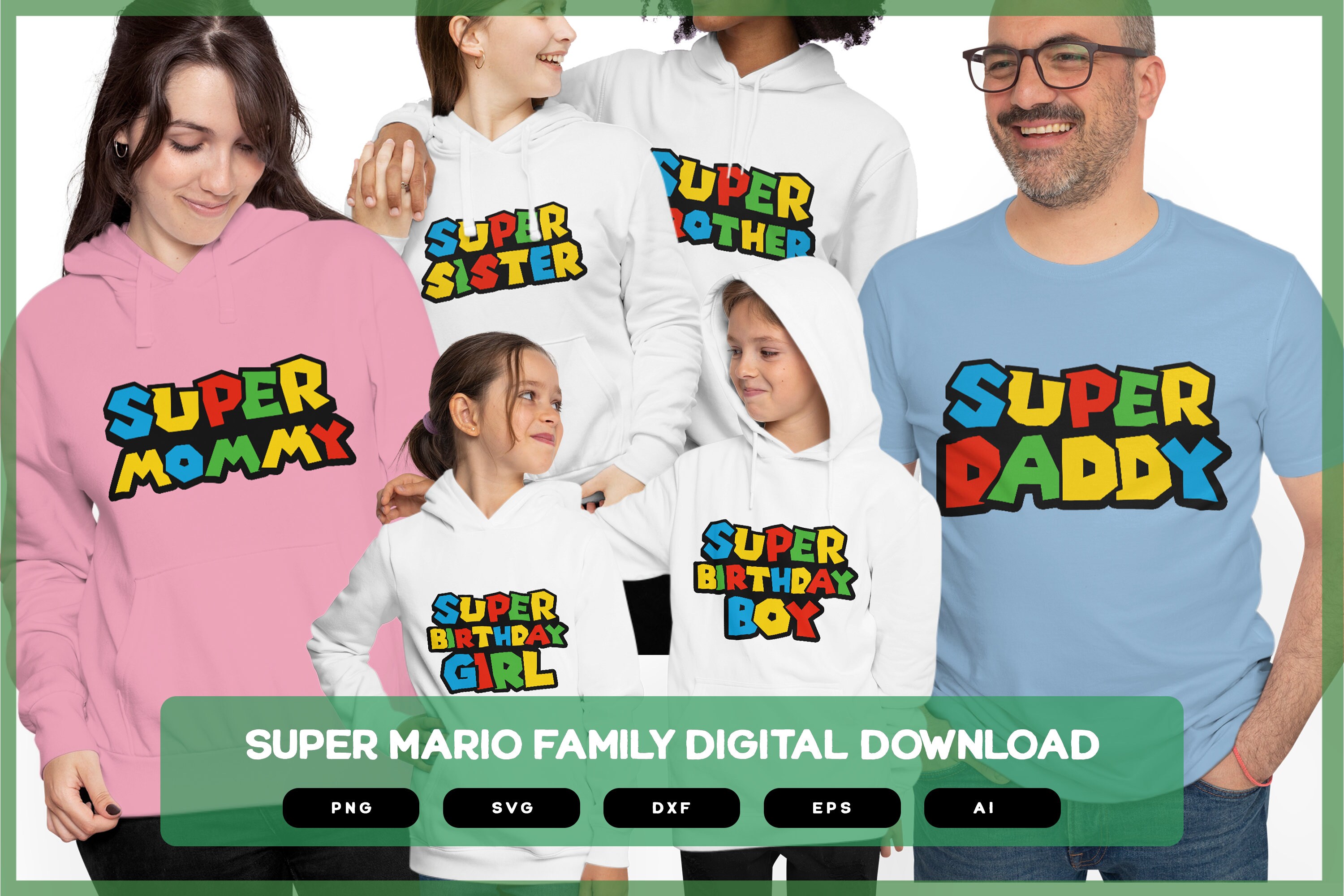 Super Dad Super Family Shirts Super Mario Family Design - Etsy