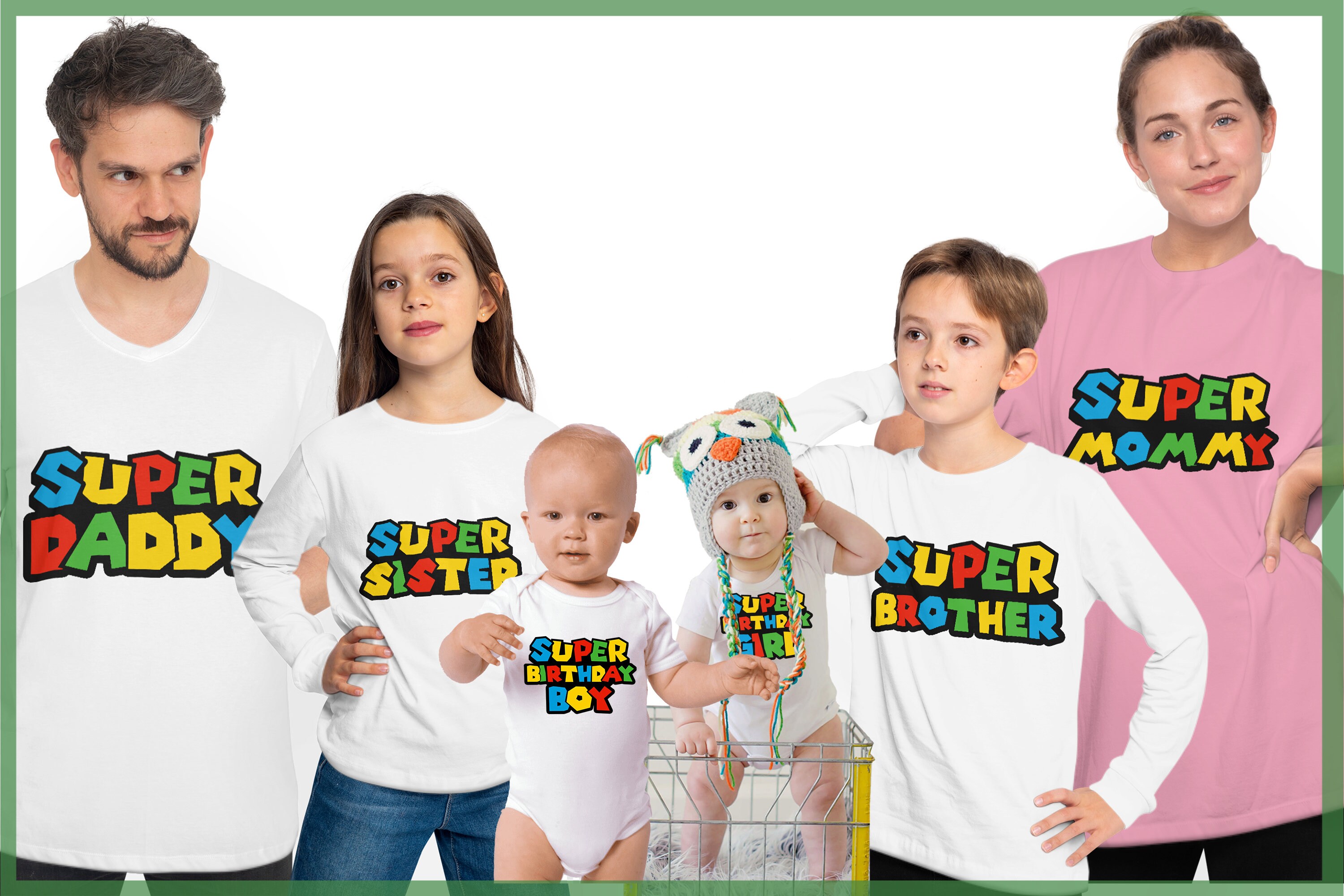 Super Dad Super Family Shirts Super Mario Family Design - Etsy