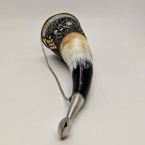 Natural Handmade Viking Drinking Horn Set With Stand Medieval - Etsy