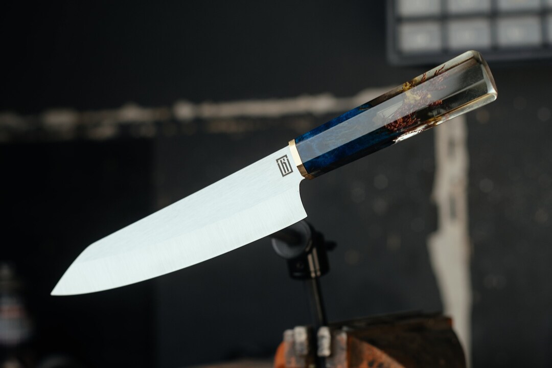 Hand Forged Chef Knife blueikebana Custom Kitchen - Etsy