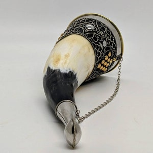 Natural Handmade Viking Drinking Horn Set With Stand Medieval - Etsy