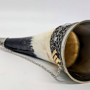 Natural Handmade Viking Drinking Horn Set With Stand Medieval - Etsy