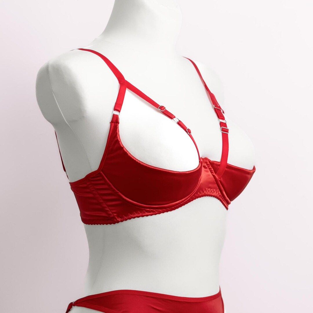 Open Cupless Bra Extreme, Open Crotched Lingerie Uncencered, Shelf Bra Open With Support ...