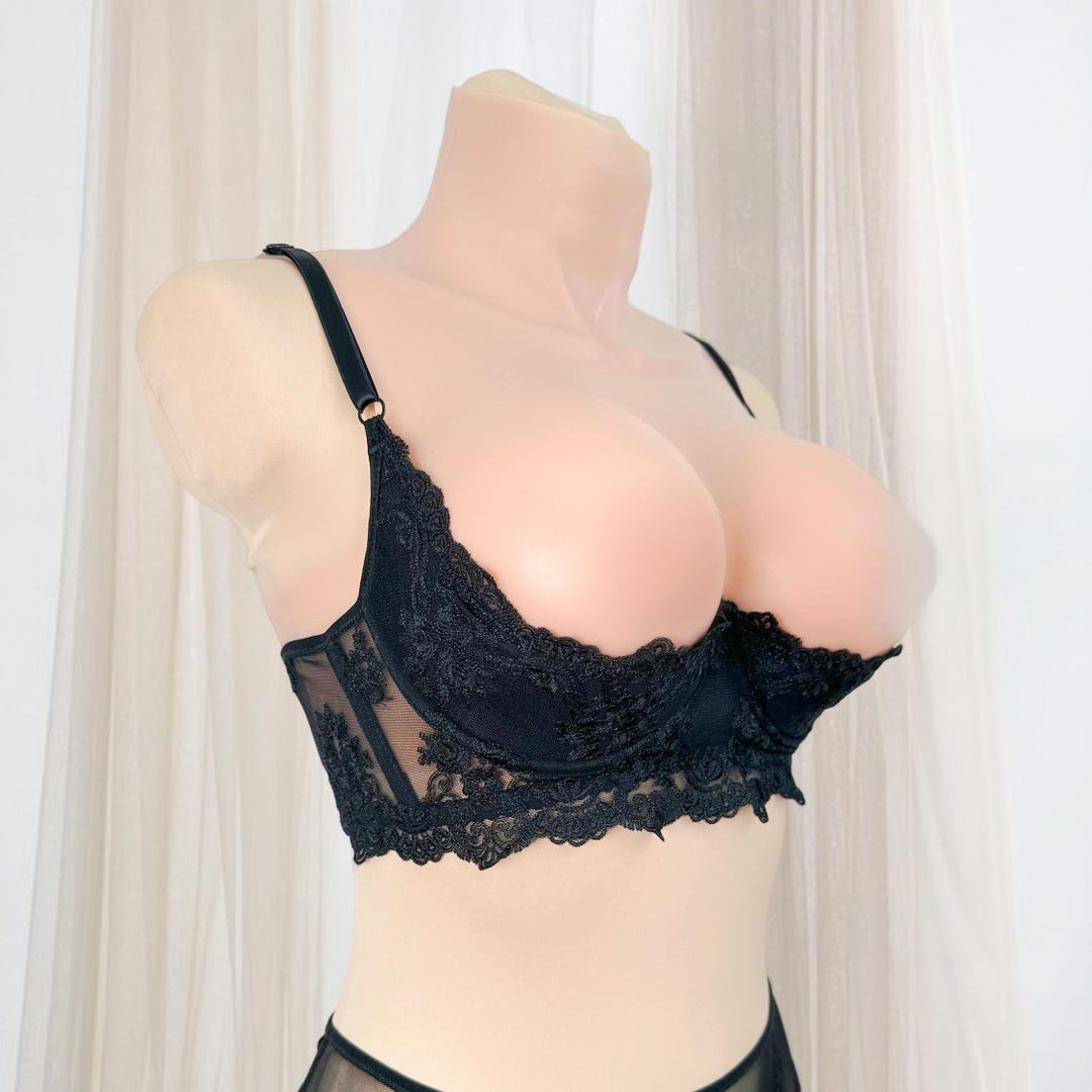 Quarter Cup Bra Plus Size See Through Bras Open Cupless Bra for Plus Size Shelf Bra Open With ...
