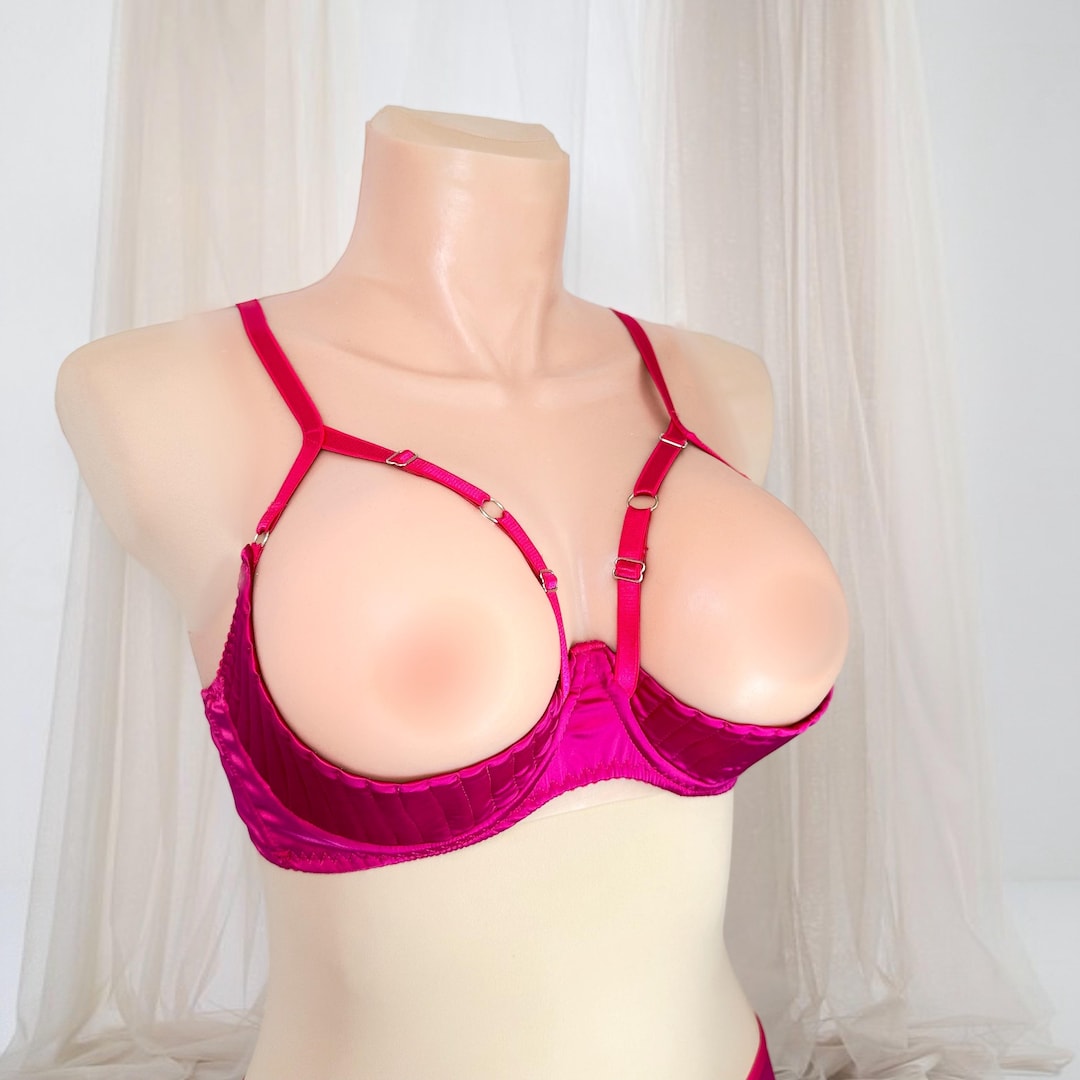 Shelf Bra Open With Support, Cupless Bra, See Through Lingeries With Open Cups, Half Cup Shelf ...
