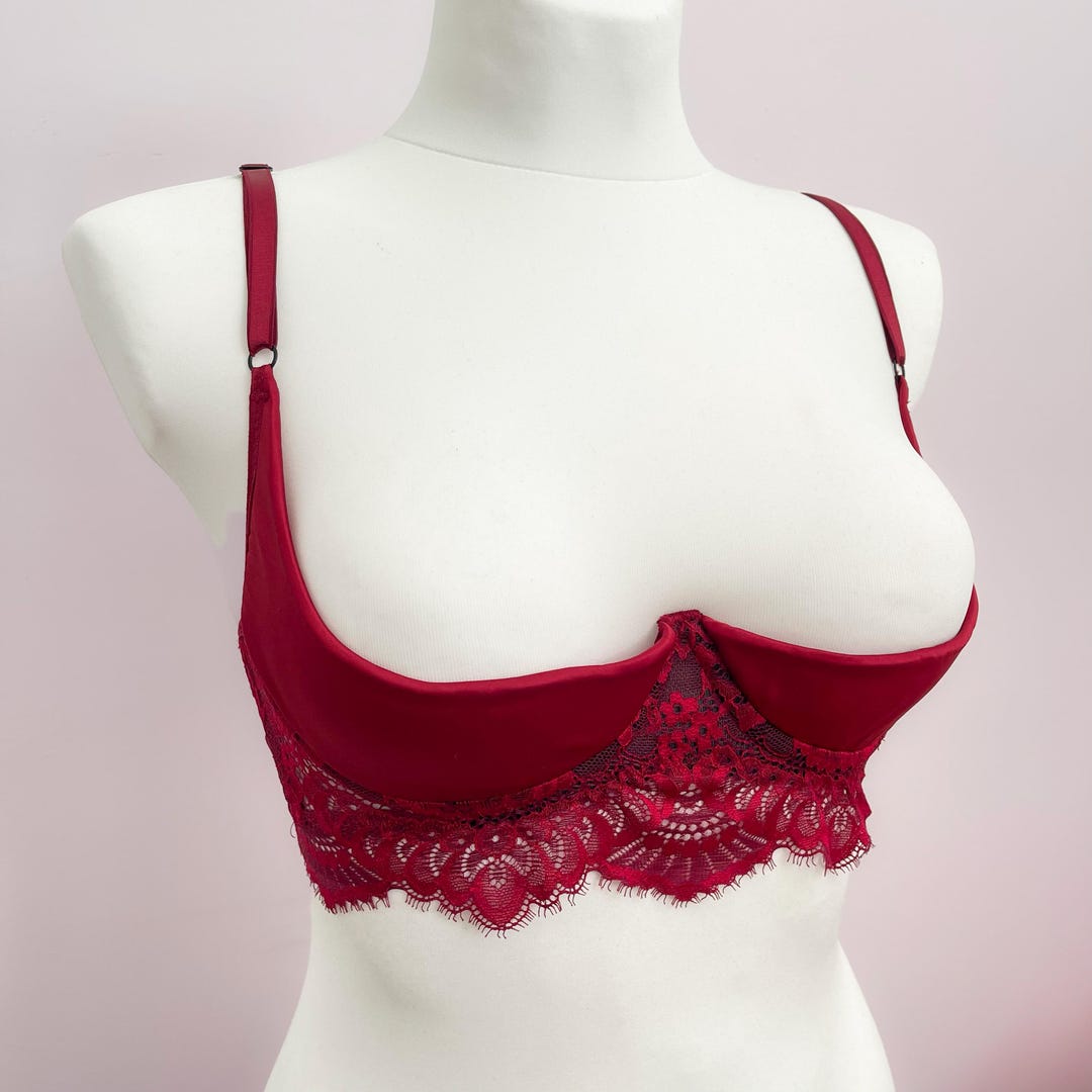 Open Cupless Bra for Big Breast, Shelf Bra Open, Quarter Cup Bra 1/4 for Large Bust, Open ...