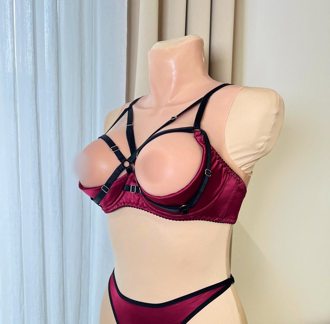 Cupless Bra for Big Breast, Bra Open With Support, Half Cup Shelf Bra, See Through Lingeries ...