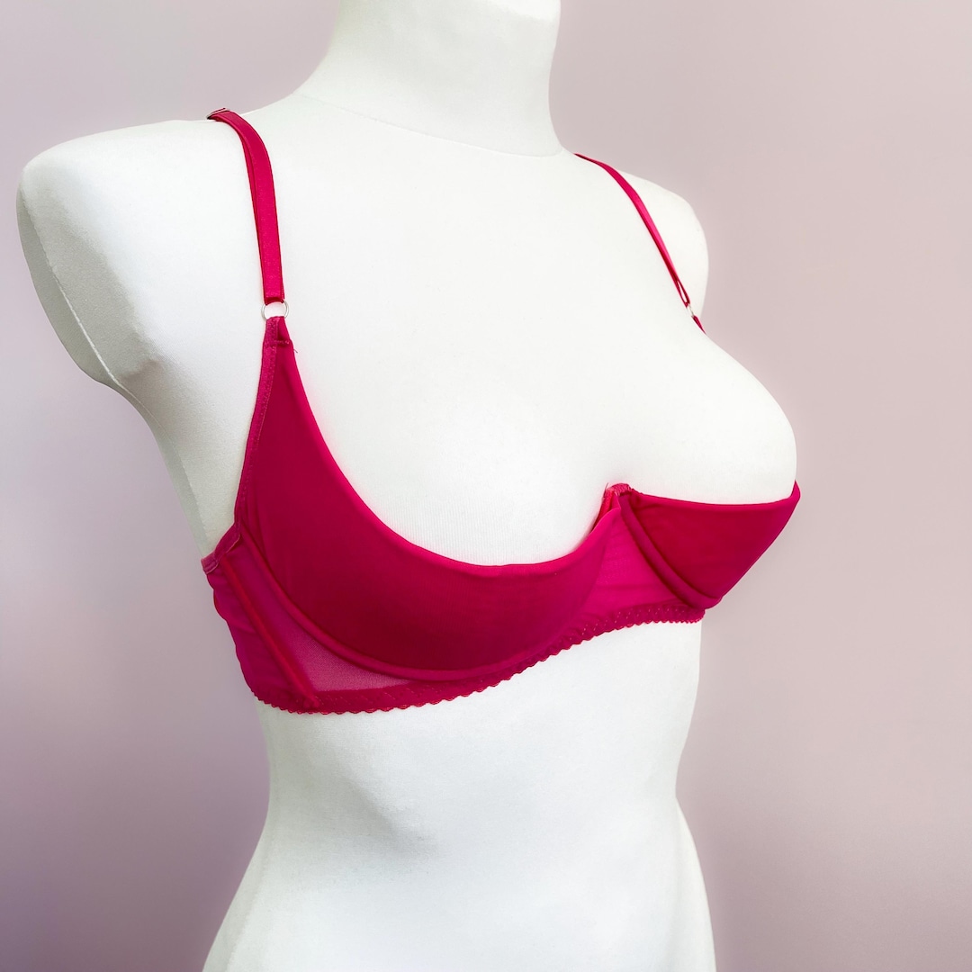 Open Cupless Bra for Large Bust Shelf Bra Open With Support Quarter Cup Bra Plus Size See ...
