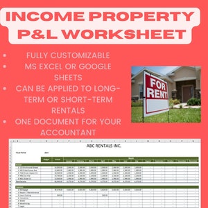 Income and Expense Worksheet for Income Property Portfolio - Etsy