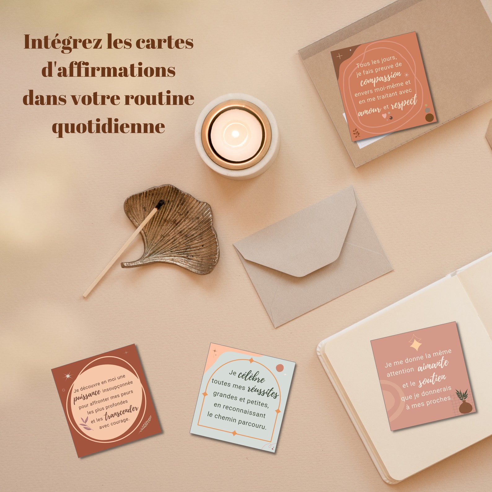 42 Cartes Affirmations Positives Confiance, Courage, Estime de soi ...