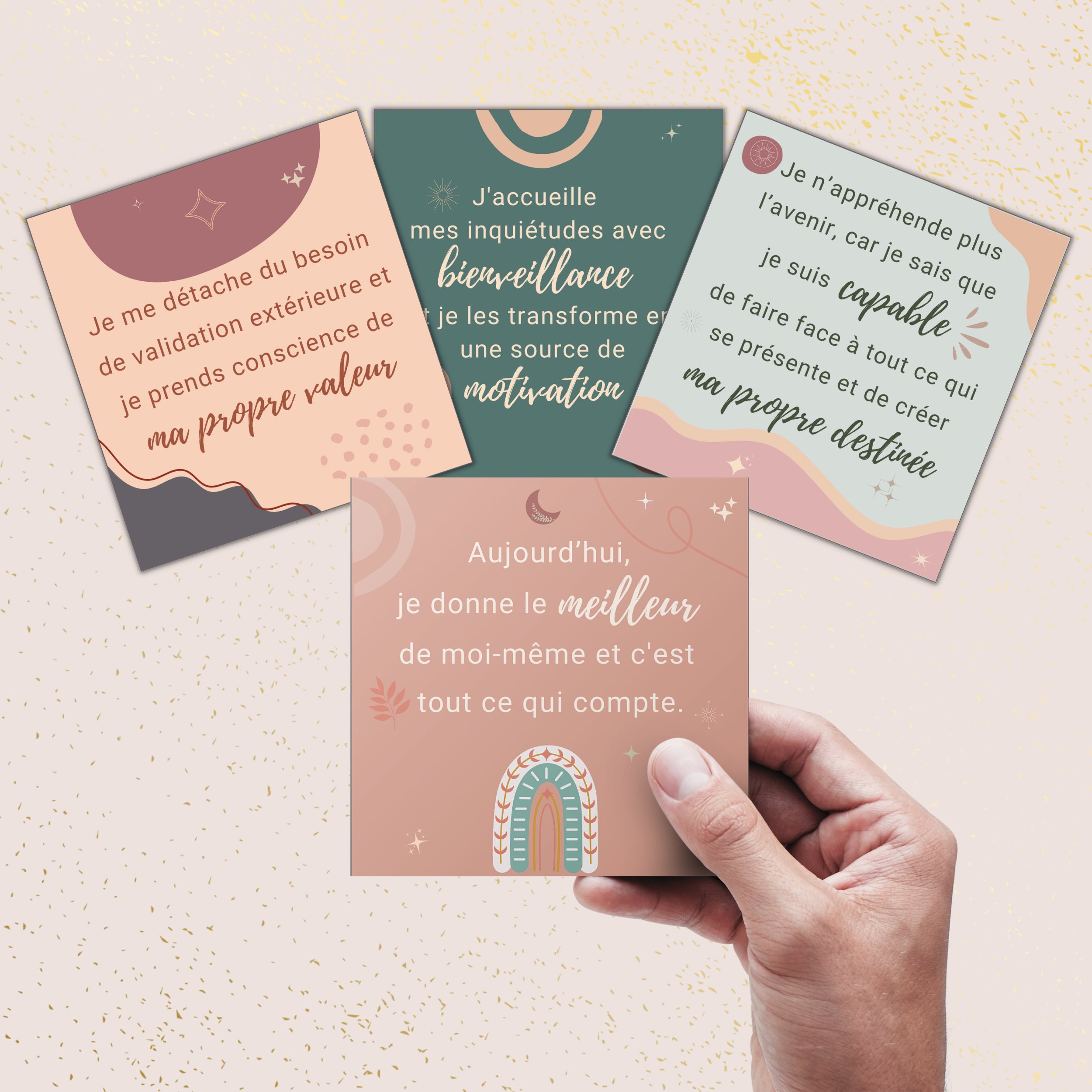 42 Cartes Affirmations Positives Confiance, Courage, Estime de soi ...