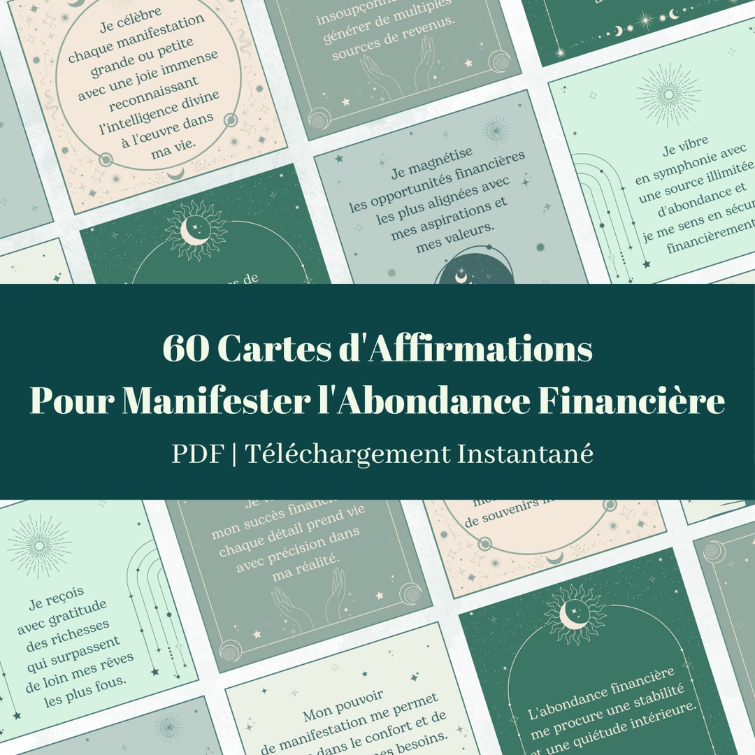 60 Affirmation Cards Financial Abundance, Manifestation Ritual, Law of ...