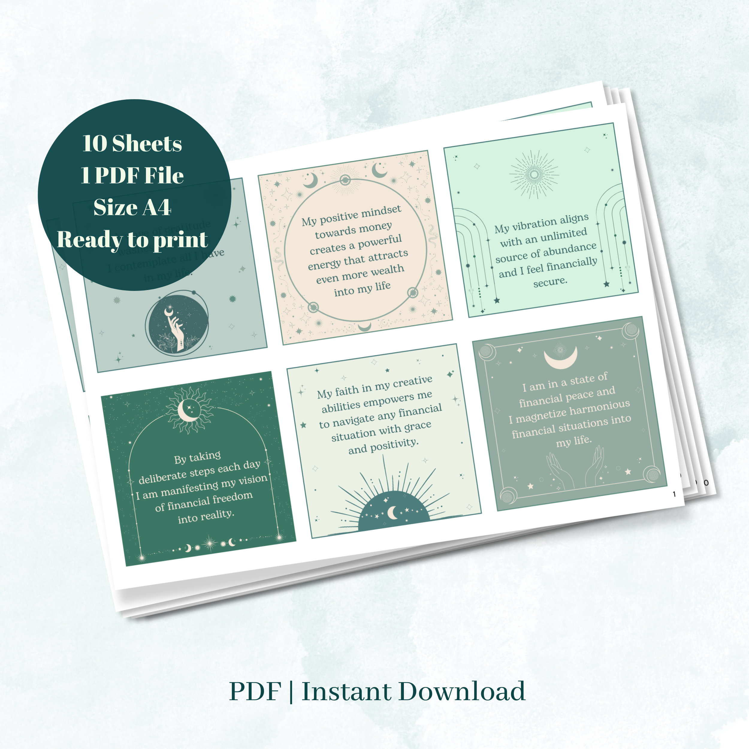 60 Affirmation Station Cards, Money Deck, Manifestation Flash Cards ...