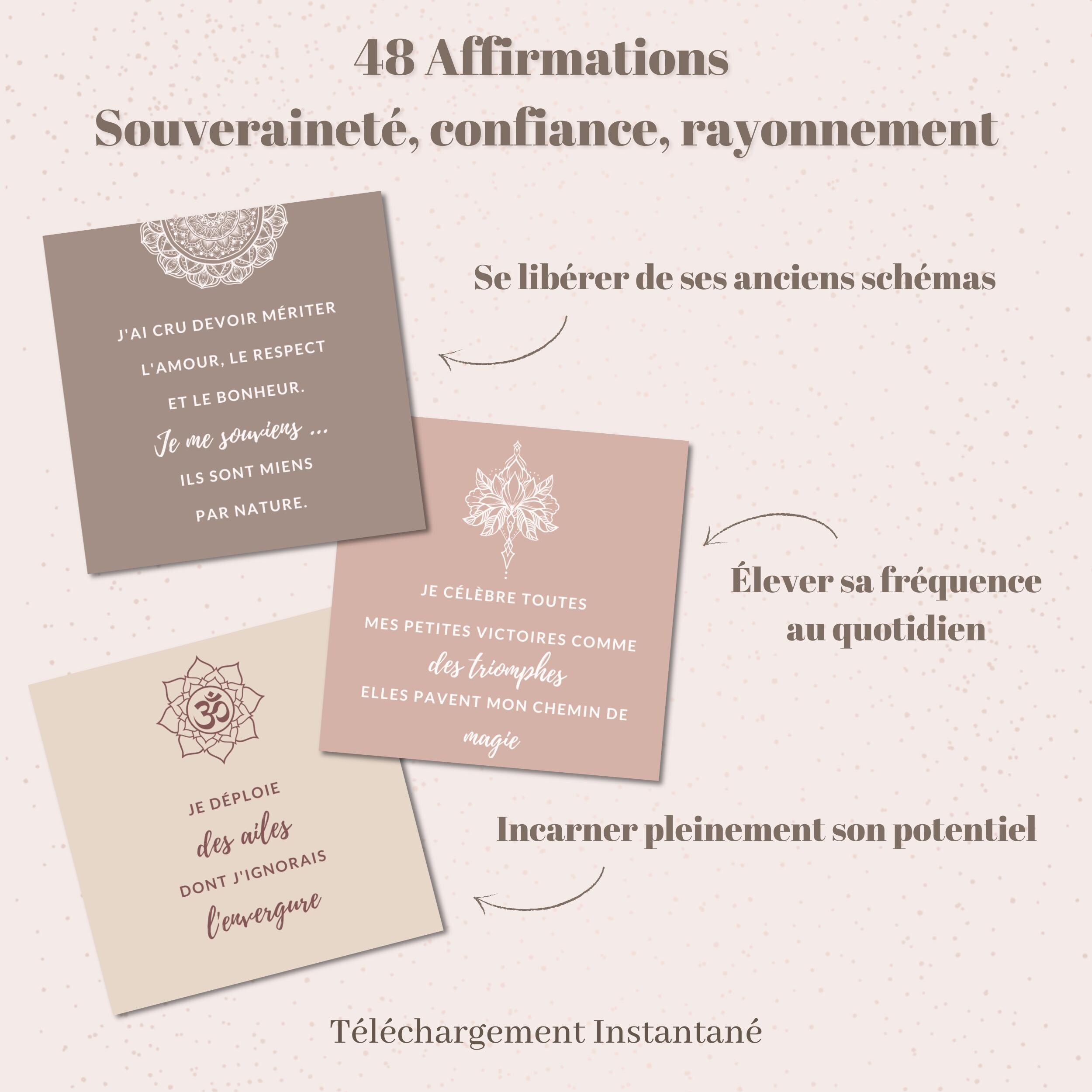 48 Positive Affirmation Cards in French | Printable PDF | Gratitude ...