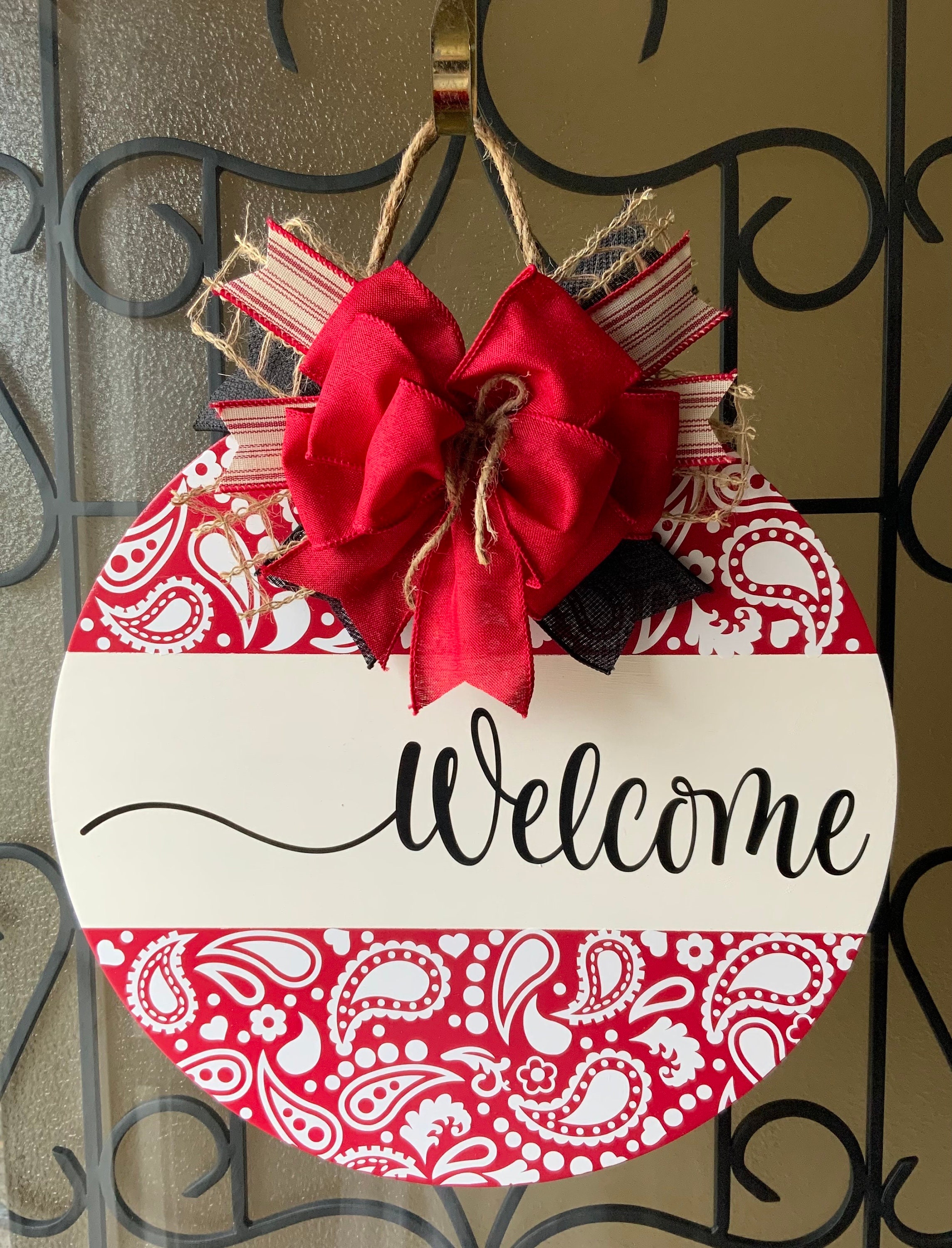 Welcome With Paisley Design - Etsy