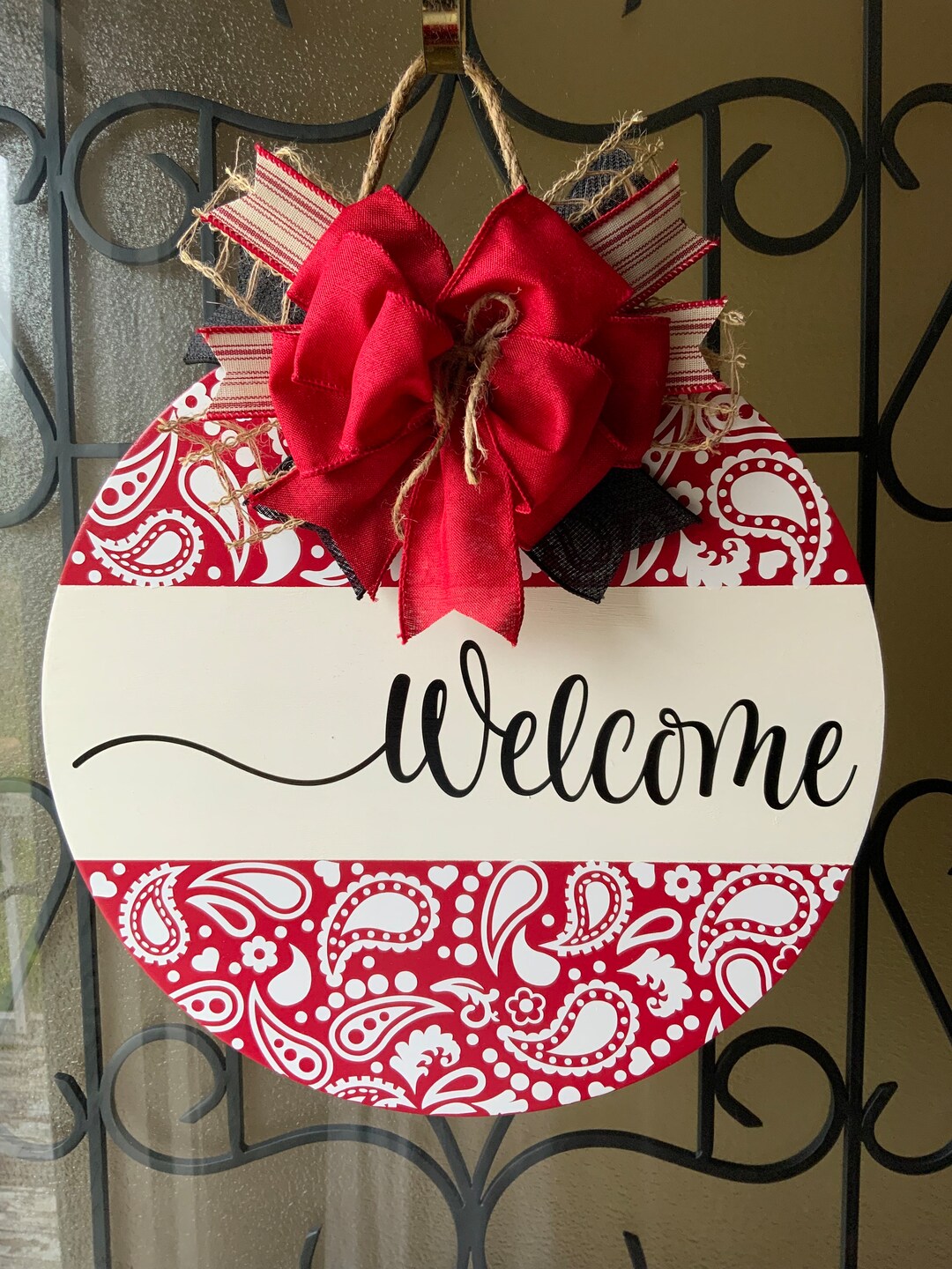 Welcome With Paisley Design - Etsy