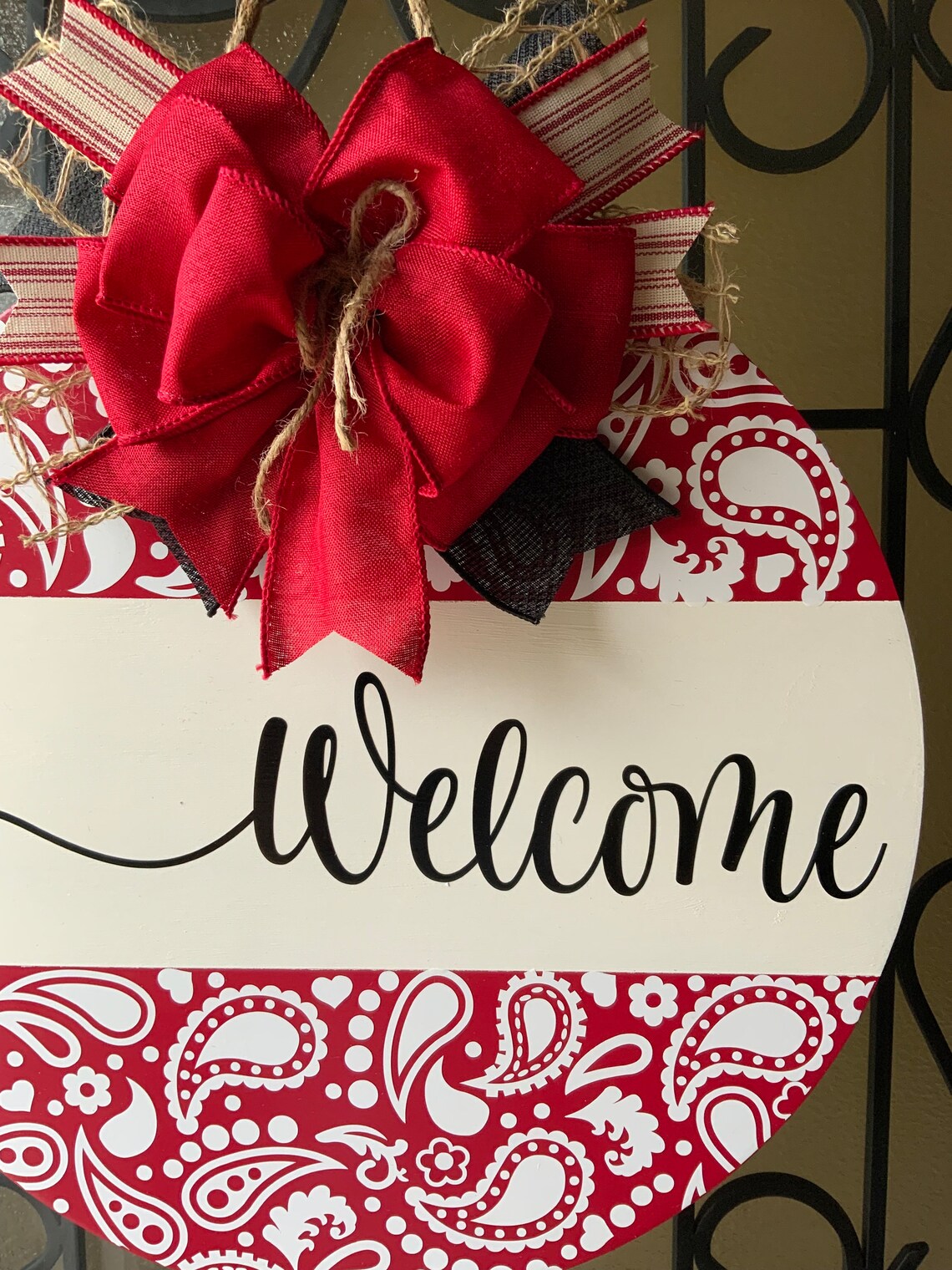 Welcome With Paisley Design - Etsy