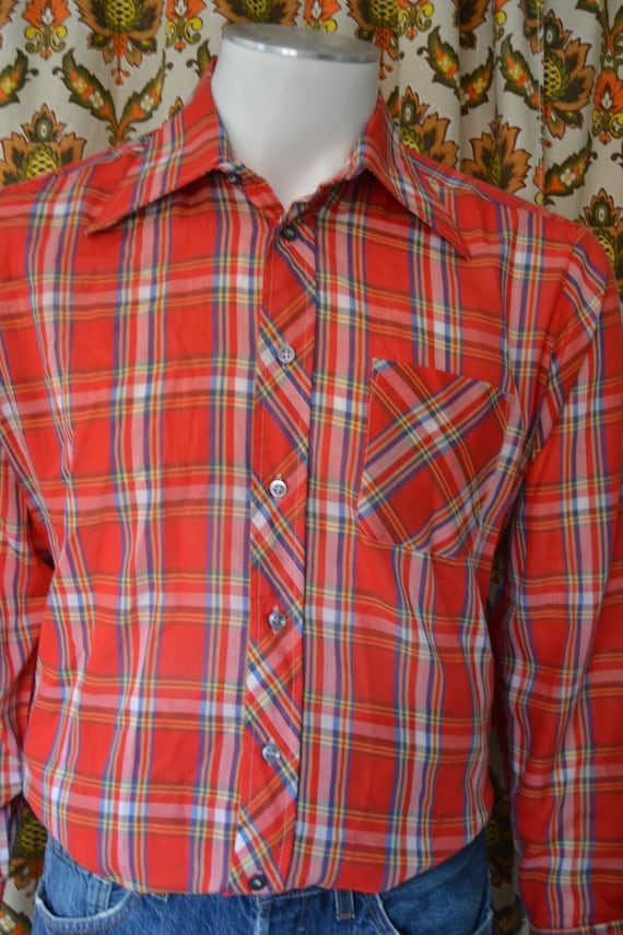 Chemise manches longues homme vintage années 70 col pelle à - Etsy France