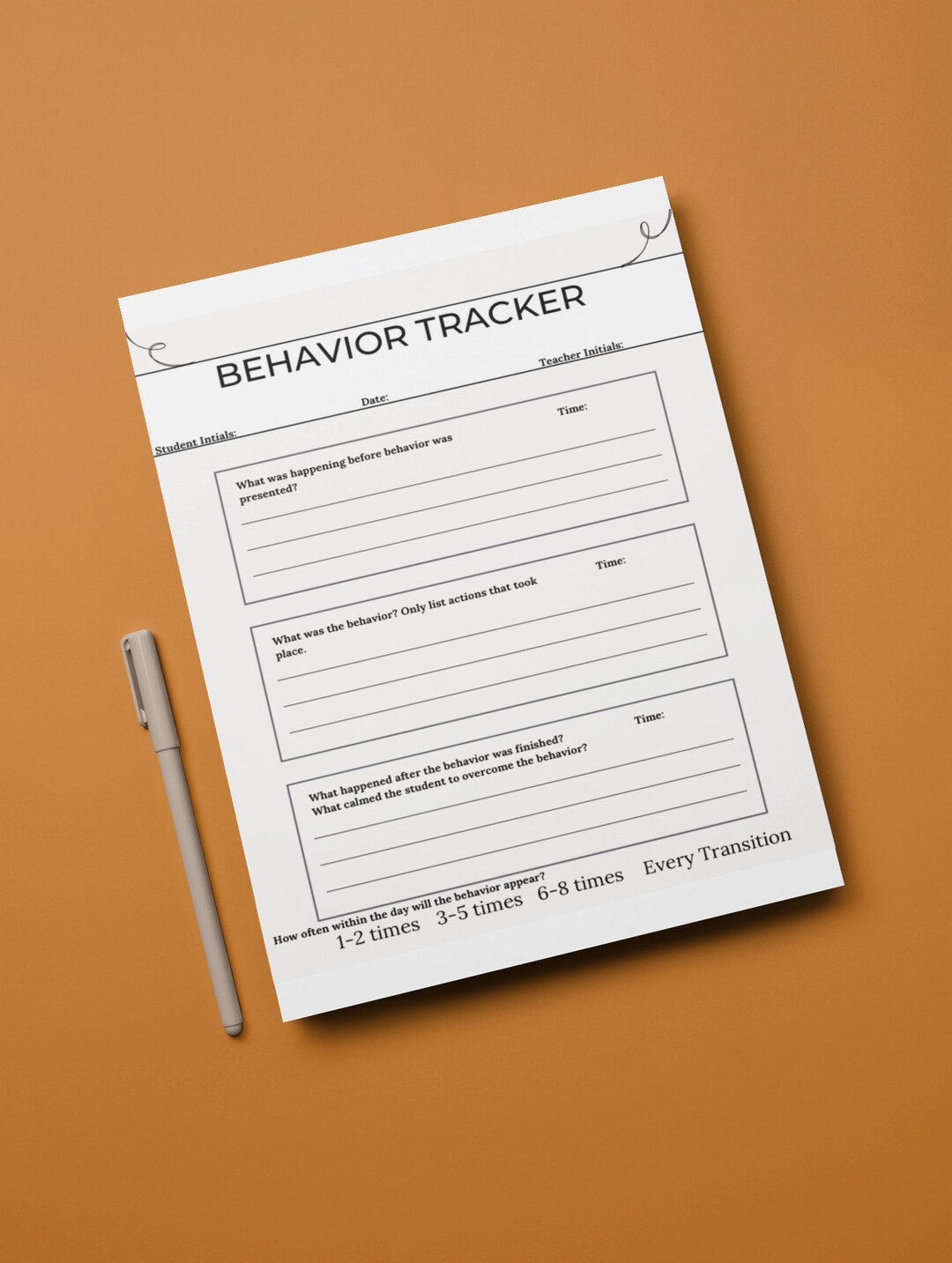 Behavior Tracker, Instant Download, Printable - Etsy