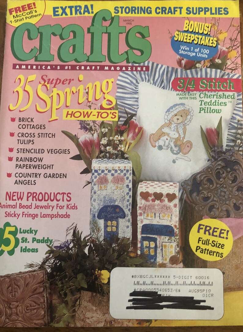 Vintage Crafts Magazine March 1995 - Etsy