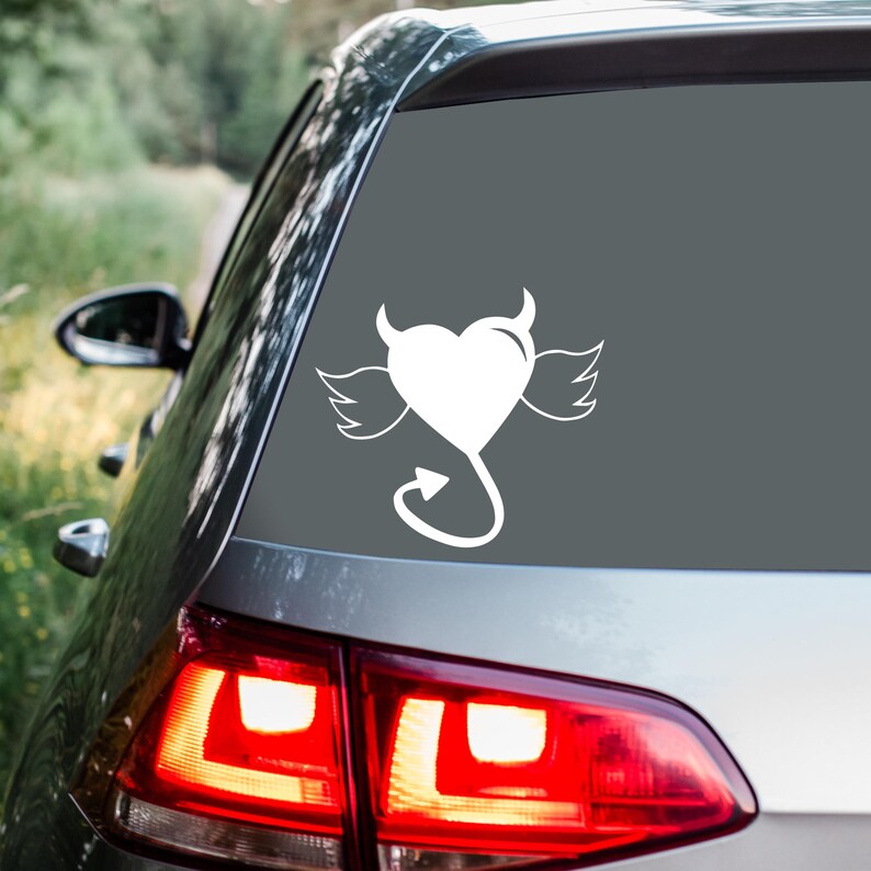 Devil Heart Angel Wings Decal: Gothic Car Laptop Vinyl Decor - Etsy