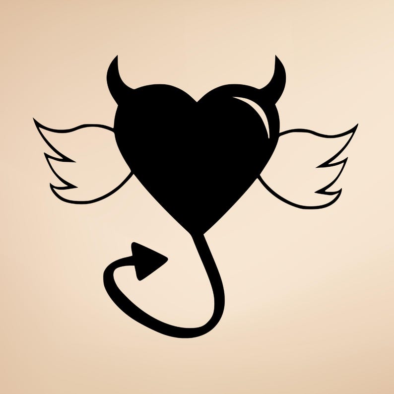 Devil Heart Angel Wings Decal: Gothic Car Laptop Vinyl Decor - Etsy